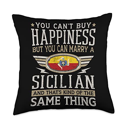 99 Gifts Sicily T-Shirt & Jersey Sicily Flag Proud Sicilians Men & Women Throw Pillow, 18x18, Multicolor