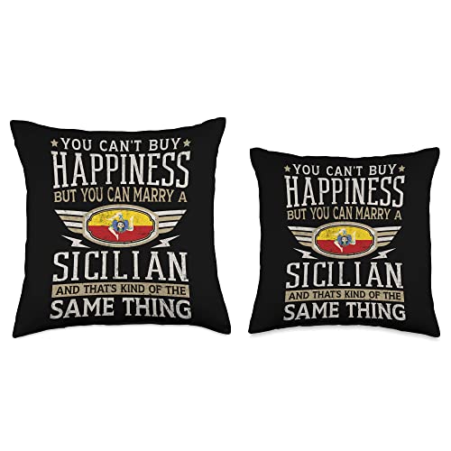 99 Gifts Sicily T-Shirt & Jersey Sicily Flag Proud Sicilians Men & Women Throw Pillow, 18x18, Multicolor