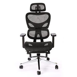 laziiey ergonomic office chair with lumbar support, mesh desk chair with 4d adjustable arms headrest, high back computer chair for home office work (black)