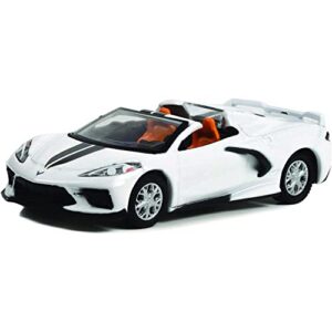 greenlight 37260-f barrett-jackson ‘scottsdale edition’ series 10 - 2020 chevy corvette c8 stingray convertible (lot #1275) - arctic white with natural interior 1:64 scale diecast