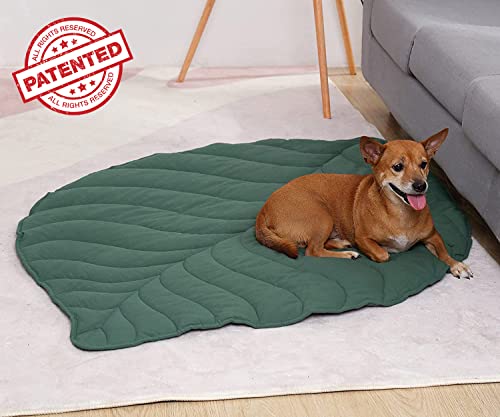 Leaf Shaped Cotton Dog Blankets for Small Medium Large Dogs, 56.3''x42.1'' Pet Mat for Dog Bed, Machine Washable Christmas Puppy Blanket for Couch Protection, Soft Throw Pad for Car