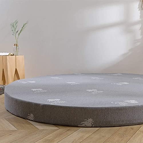 Necoxiuer Thicken Round Bed Mattress, Firm Feel Floor Tatami Mat Padded Memory Foam, Removable & Washable Sleeping Pad Futon Breathable Mattress Pad Floor Bed (Size : 200cm, Thickness : 10cm)