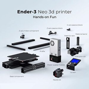 Upgrade CREALITY Ender 3 Neo 3D Printer with Auto Leveling Kit Upgraded Version of Ender 3,Full-Metal Extruder Carborundum and Resume Printing Function 32bit Silent Mainboard,Creality Service Support