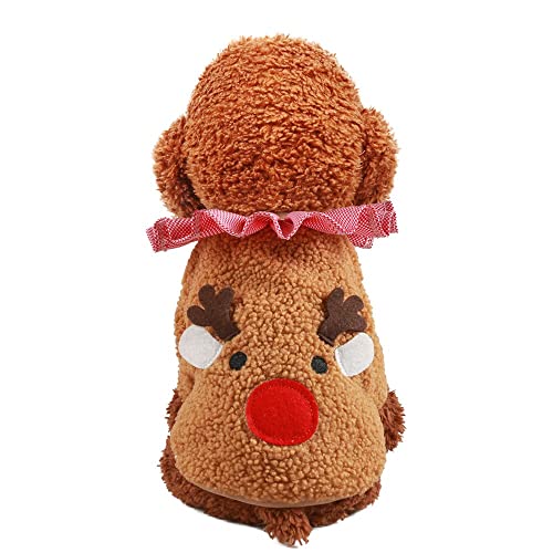 YiQ RiC Christmas Dog Clothes Dog Christmas Jacket Dog Cold Weather Coats New Year Clothes for Dog Pet Shirt Cat Shirt Breathable Puppy Vest Printed Snowman Reindeer Santa Claus Soft Outfit