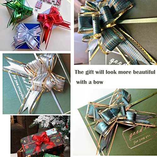 ADARRO 24PCS Christmas Pull Bows for Gift Wrapping with Ribbon for Presents, Florist, Bouquet, Basket Wrap Decoration, Christmas Bows Small（1.18”Wide）12PCS, Large（1.97”Wide）12PCS