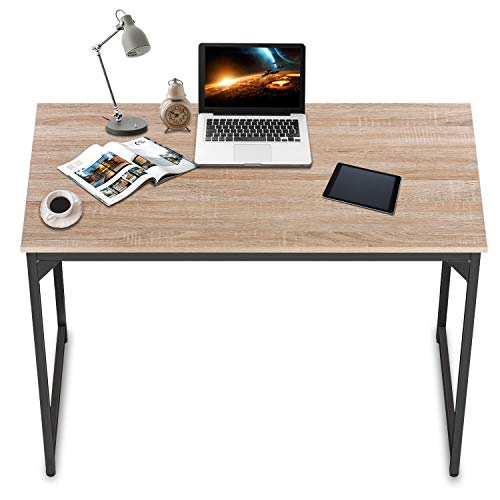 Computer Desk 39 inch, Home Office Desk Writing Study Table Modern Simple Style PC Desk with Black Metal Frame,Nature