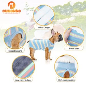 oUUoNNo Dog Recovery Suit,Dog Surgical Suit for Abdominal Wounds,Dog After Surgery Substitution Dog Cone & E-Collar,Prevent Licking Dog Onesies Pet Surgery Recovery Suit (L, Blue)