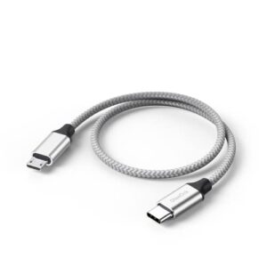 dteedck usb c to micro usb cable 1ft, micro usb to usb type c adapter cable braided male to male adapter usb-c usbc to micro usb cord 30.5cm for charging data transmission