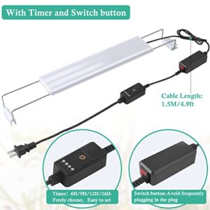 HITOP Full Spectrum LED Aquarium Light – 16-24” Classic Fish Tank Light with Timer, Aquarium Plant Light with Stable Extendable Brackets (16-24in)