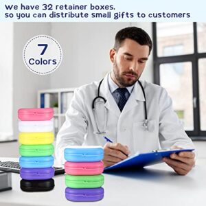 Youyole 32 Pieces Retainer Case with Vent Holes Mouth Guard Container Case Dental Storage Container Multicolor Dental Retainer Box, Yellow, Blue, Green, Pink, White, Purple, Black