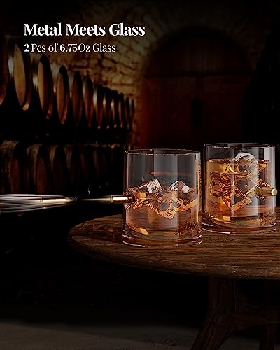 Gifts for Men Dad, Kollea 17.6 Oz Whiskey Decanter Set with 3 Oz Detachable Liquor Dispenser 6.75 Oz Glasses, Unique Mens Birthday Gift Ideas from Daughter, Funny Military Retirement Present