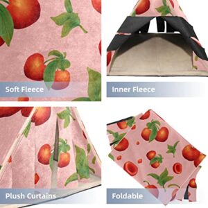 Cherry Pattern, Hamster House Habitat Bed for Small Animal Hamster Gerbils Chipmunks Squirrels Hedgehogs Guinea Pigs Habitat Decor