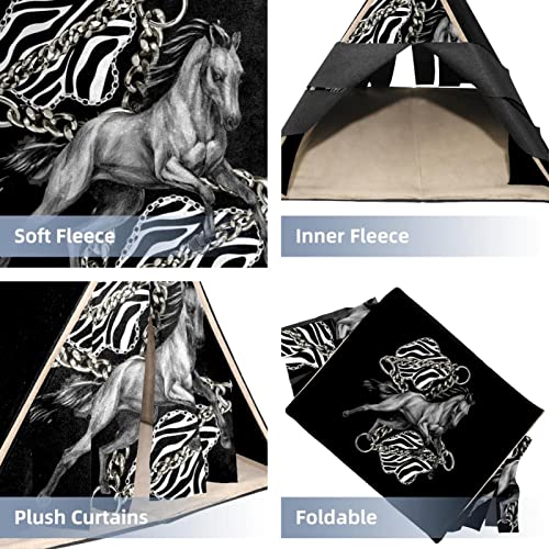 Horse Pattern, Hamster Hideout House Bed for Gerbils Chipmunks Squirrels Hedgehogs Guinea Pigs Small Animal Cage Habitat Decor