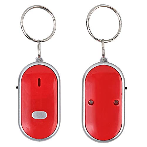 Key Locator, Whistle Key Finder Item Locator Key Chain Locator Voice Control Anti lost Device for Phone Key Chain Wallet Luggage(red)