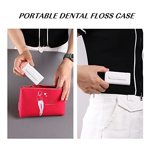 White Dental Floss Portable Case, Storage 10 Picks Adult Floss in Box. The Best Tool for Cleaning Teeth and Oral Care. Portable Travel Floss is Perfect for Dinners,Dating,Travel,Hotels.(White)