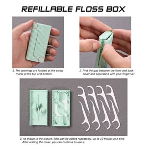 White Dental Floss Portable Case, Storage 10 Picks Adult Floss in Box. The Best Tool for Cleaning Teeth and Oral Care. Portable Travel Floss is Perfect for Dinners,Dating,Travel,Hotels.(White)