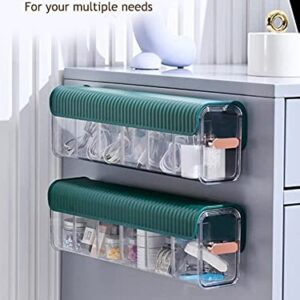 Socks Underwear Wall Mount Drawer Organizer, Switchable 6 Cell Drawer Acrylic Organizers Self-Adhesive Anti Dust Storage Boxes for Clothes Socks Lingerie Underwear Ties (Green)