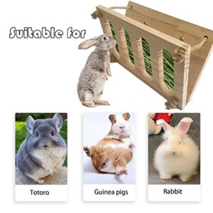 MUYG Rabbit Hay Feeder Bunny Wooden Hays Rack Small Animals Manger Grass Holder Less Wasted Food Dispenser for Guinea Pig Chinchilla 9.4''x5.7''(10Pcs)