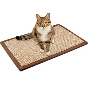 purrnbark cat scratcher for indoor cats 23.6 x 15.7 inch natural sisal cat scratch pad thickened cat scratch mat durable scratching board no mess