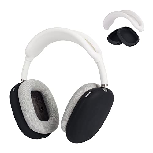 kwmobile Silicone Headband and Ear Pads Cover Set Compatible with Apple Airpods Max - Covers - White/Black