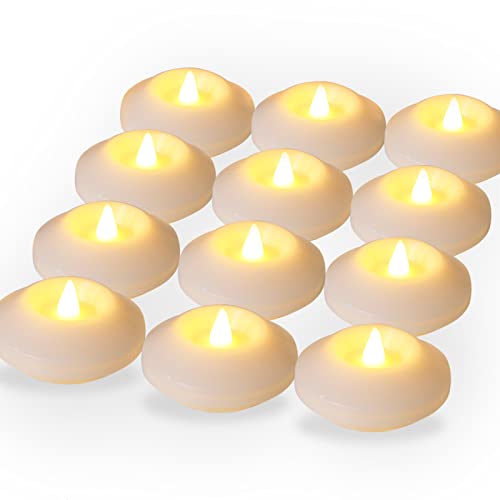 LARDUX12 PCS Artificial Flowers & 12 PCS Floating Candles