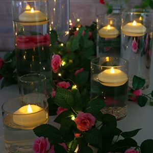 LARDUX12 PCS Artificial Flowers & 12 PCS Floating Candles