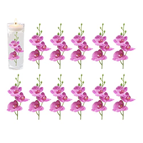 LARDUX12 PCS Artificial Flowers & 12 PCS Floating Candles