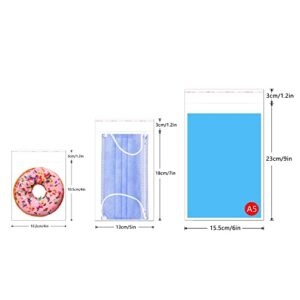 Small Self Adhesive Cellophane Bags 3x3" Clear Self Seal Cello Bags 300pcs Resealable Poly Bags 2 Mil for Earrings Bakery Cookies Candies Candle Soap Gift