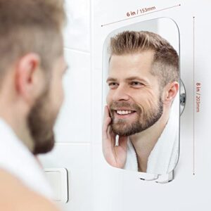 Shower Mirror for Shaving, Wall Mounted Makeup Mirror,Adjustable Angle Bathroom Mirror with Holders Razors