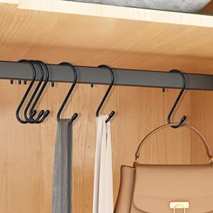 Dreecy 18 Pack 4.5 Inch S Hook for Hanging, Large Vinyl Coated S Hooks Closet Hooks Heavy Duty S Hook, Metal Black Rubber Coated Non Slip Closet S Hooks for Hanging Plants Jeans Bags Pots Jewelry