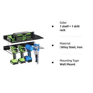 Doozx Power Tool Organizer, Drill Holder, Power Tool Organizer Wall Mount, Power Tool Storage, Heavy Duty Drill Holder Wall Mount, Drill Storage Rack For Garage, Home, Workshop, Shed