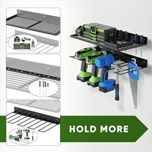 Doozx Power Tool Organizer, Drill Holder, Power Tool Organizer Wall Mount, Power Tool Storage, Heavy Duty Drill Holder Wall Mount, Drill Storage Rack For Garage, Home, Workshop, Shed