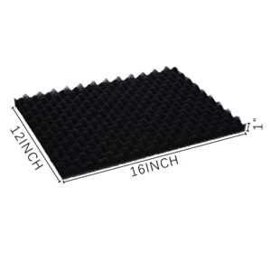 AFACYGN 4 Pack Aquarium Filter Media Bio Sponge Pad 16 x 12 x 1 inch, Fish Pond Foam Filter 20/30/40 PPI (Black 30ppi 4pack)