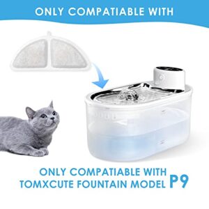 Tomxcute Cat Water Fountain Filters for 3.0L/102oz Battery Operated Wireless Motion Sensor Automatic Pet Fountain ，Ultra-Quiet Cat Water Fountain Dog Water Dispenser