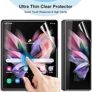 Screen Protector for Samsung Galaxy Z Fold 4 5G, Flexible TPU Screen Protector, 2 Pack Front with 2 Pack Inside, Fingerprint Unlock, Case Friendly, Bubble Free, Anti-Scratch, HD Clear