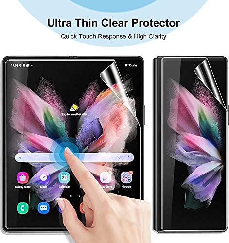 Screen Protector for Samsung Galaxy Z Fold 4 5G, Flexible TPU Screen Protector, 2 Pack Front with 2 Pack Inside, Fingerprint Unlock, Case Friendly, Bubble Free, Anti-Scratch, HD Clear