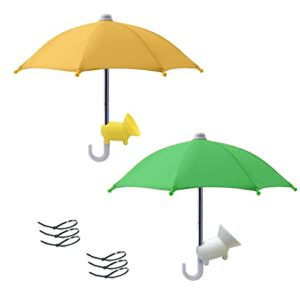 4pcs mobile phone holder with sun umbrella - phone umbrella suction cup stand, desktop piggy phone holder,durable mobile phone suction cup holder outdoor sun umbrella mobile phone holder(yellow-green)