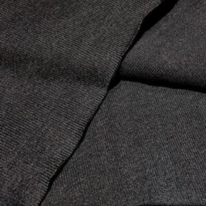 Fabric by The Yard 1 * 1 Heavy Rib 4 Ways Stretch Knit Fabric Cotton Spandex Ribbing Fabric Good for Cuff Neck Hoody Bottom Legging Waist Band 1 Yard Black