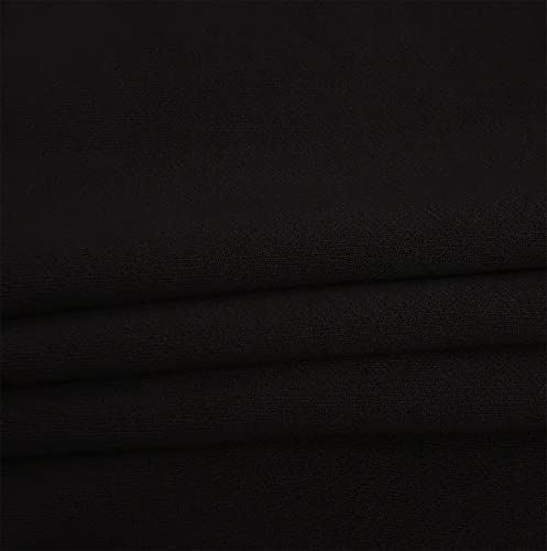 Fabric by The Yard 1 * 1 Heavy Rib 4 Ways Stretch Knit Fabric Cotton Spandex Ribbing Fabric Good for Cuff Neck Hoody Bottom Legging Waist Band 1 Yard Black