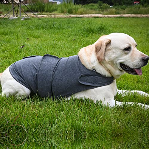 HCHYEY Dog Anxiety Jacket, Skin-Friendly Dog Calming Shirt - Dog Coat for Thunder, Fireworks and Separation - Keep Pet Calm Without Medicine & Training, Anti Anxiety Vest for Dogs (Dark Grey, XS)