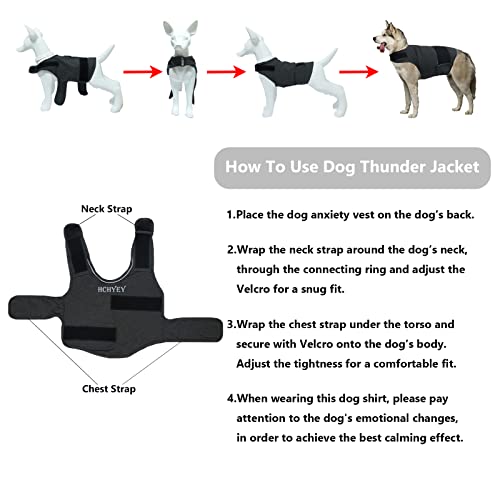 HCHYEY Dog Anxiety Jacket, Skin-Friendly Dog Calming Shirt - Dog Coat for Thunder, Fireworks and Separation - Keep Pet Calm Without Medicine & Training, Anti Anxiety Vest for Dogs (Dark Grey, XS)