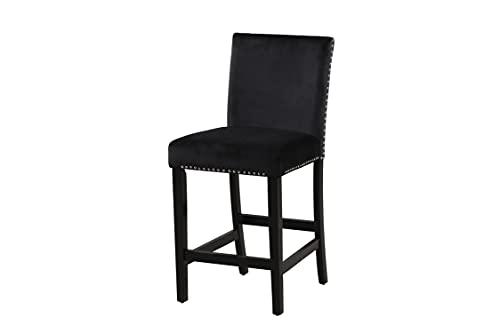 DHHU 5 Piece Furniture, Counter Height Set, Square 1 Faux Marble Dining Table and 4 Upholstered-Seat Chairs, Black+White