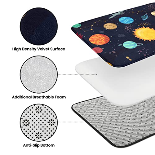 Non Slip Large Area Rugs Durable Thick Floor Mat Doormats Cartoon Space Planets and Spaceships Pattern Printed Floor Pad Rugs Living Room Bedroom Carpet Standing Mat Home Decor 60"x40"