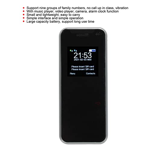 Diydeg Kids Cell Phone, Dual Card Dual Standby Easy to Use Simple Mobile Phone, Portable Mini Smartphone with 32MB & 32MB, 2600mAh Battery, Bluetooth & Speed ​​Dialing for Kids, Students(Black)