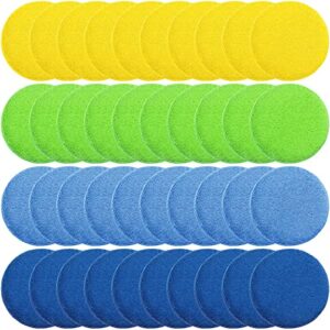 tallew 50 pcs car wax microfiber applicator pads with finger pocket auto wash soft foam sponge with finger pocket for cars buffing detailing cleaning (5.12'' diameter, yellow green blue dark blue)