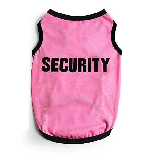 Harikaji Pet Clothes, Cool Security Vest Pet Puppy T-Shirt Cotton Clothing Apparel Cat Spring Summer Breathable Sleeveless Harness Costume Clothes for Small Dogs (L, Pink)