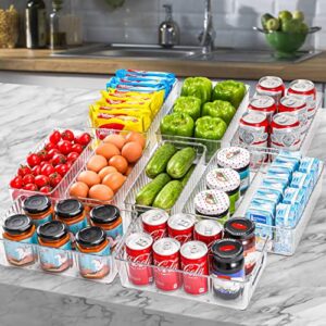 HNNJCK Set Of 10 Refrigerator Organizer Bins, Pantry Fridge Organizers and Storage Bins, Clear Plastic Food Storage Bins for Pantry, Freezer, Kitchen, Cabinets, Fridge - BPA Free