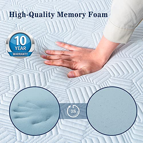 Poledar Memory Foam Mattress Topper Cal King 3 Inch Gel Medium Firm Cooling Foam Mattess Topper with Washable Ventilated Fiber Cover 10 Year Warranty CertiPUR-US Certified