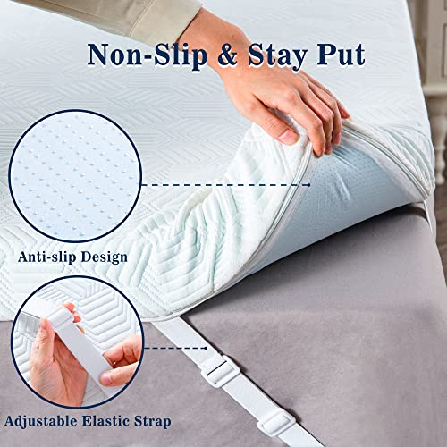 Poledar Memory Foam Mattress Topper Cal King 3 Inch Gel Medium Firm Cooling Foam Mattess Topper with Washable Ventilated Fiber Cover 10 Year Warranty CertiPUR-US Certified