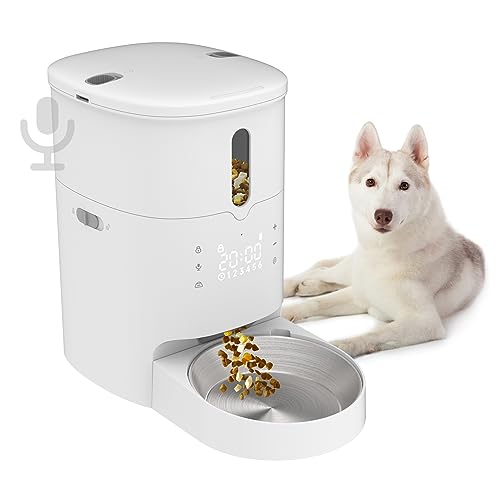 EdgeAnt Automatic Pet Feeders for Cats and Dogs, Dry Food Dispenser with Desiccant Bag, 3L Timed Cat Feeder, 304 Stainless Steel Bowl, 10s Voice Recorder, Compatible for Freeze-Dried Pet Food